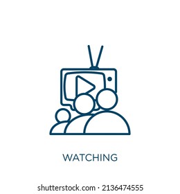 Watching Icon Thin Linear Watching Outline Stock Vector (Royalty Free ...