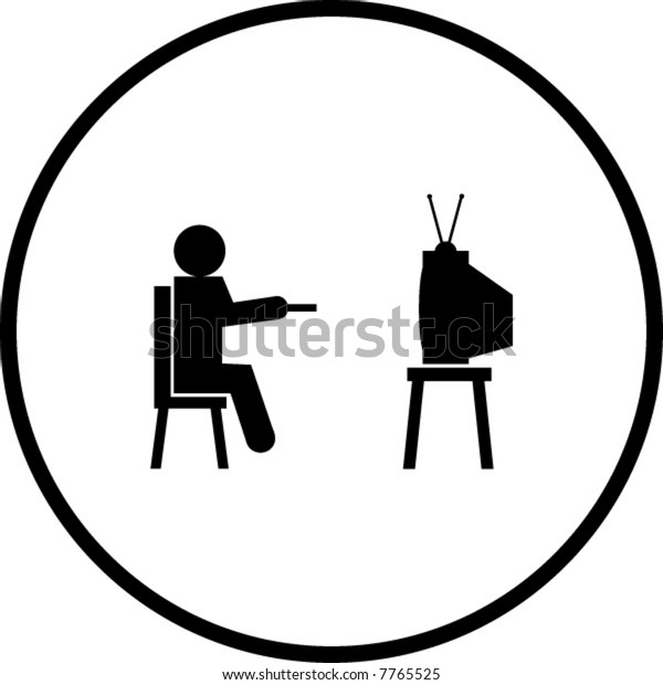 Watching Television Symbol Stock Vector (Royalty Free) 7765525 ...