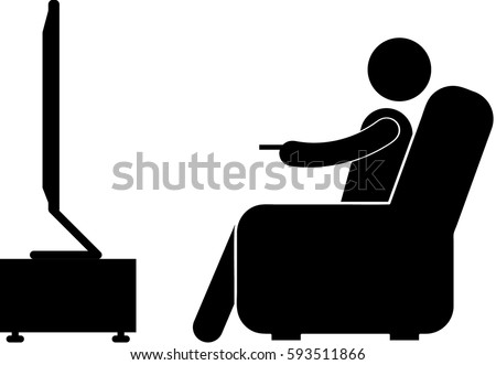 Watching Tv Icon Stock Vector (Royalty Free) 593511866 - Shutterstock