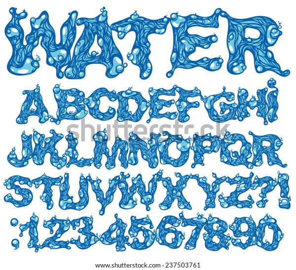 Water Alphabet Stock Vector (Royalty Free) 237503761