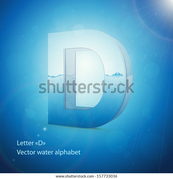 Water Alphabet On Blue Background Vector Stock Vector (Royalty Free ...