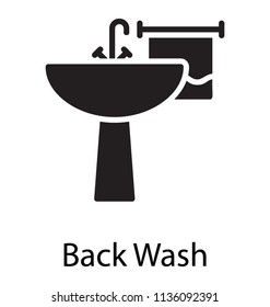 Water Basin Towel Characterizing Back Wash Stock Vector (Royalty Free ...