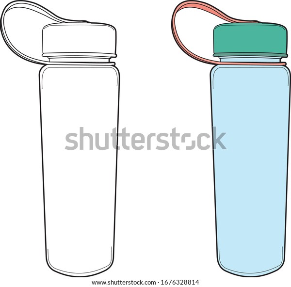 Water Bottle Detail Vector Drawing General Stock Vector (Royalty Free ...