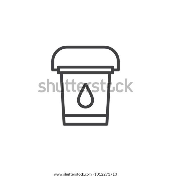 Water Bucket Line Icon Outline Vector Stock Vector (Royalty Free ...