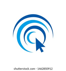 Water Click Arrow Cursor Logo Design Stock Vector (Royalty Free) 1462850912