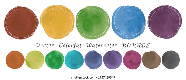 Water Colour Circle Circular Stains Set Stock Vector (Royalty Free ...