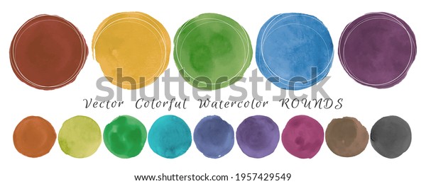 Water Colour Circle Circular Stains Set Stock Vector (Royalty Free ...