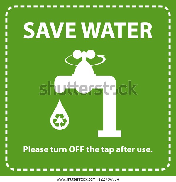 Water Conservation Concept Turn Off Tap Stock Vector (Royalty Free ...