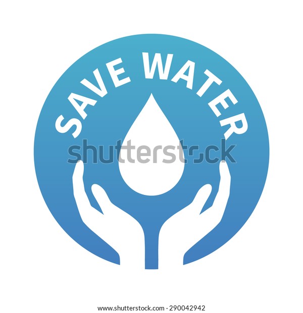 Water Conservation Save Water Badge Seal: เวกเตอร์สต็อก (ปลอดค่า ...