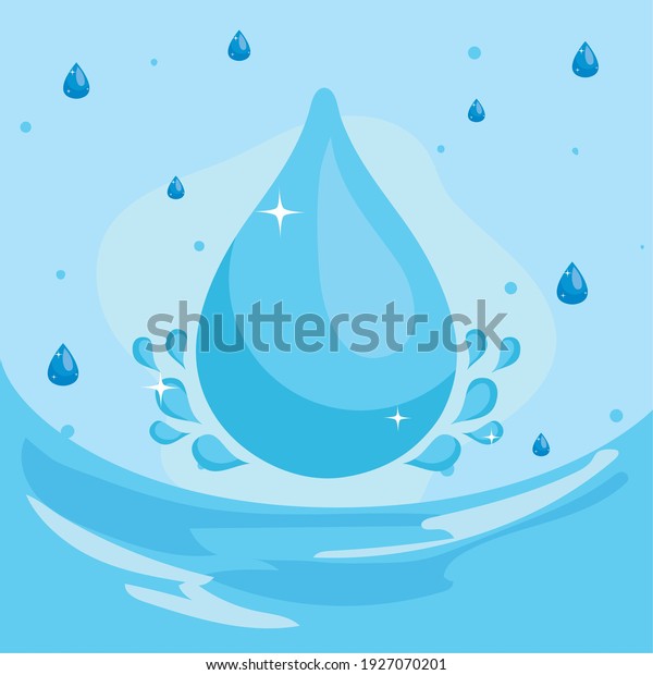 Water Day Drop Design Environment Save Stock Vector (Royalty Free ...
