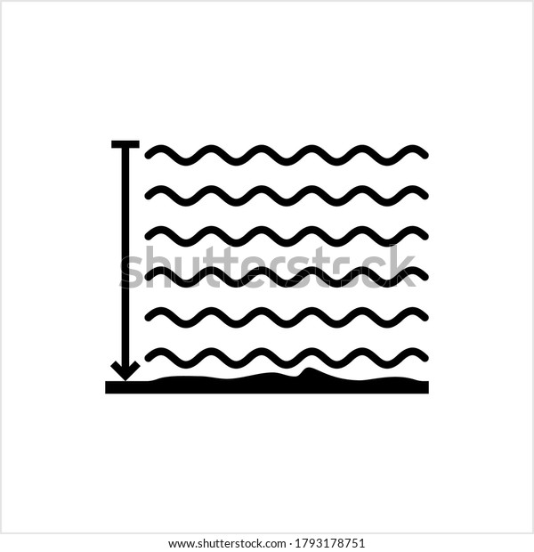 Water Depth Icon Measure Depth Shallow Stock Vector (Royalty Free ...