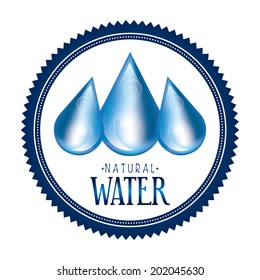 Water Conservartionnatural Spring Water Label Piece Stock Vector ...