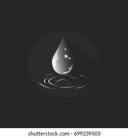 Water Drop Black Color Vector Illustration Stock Vector (Royalty Free ...