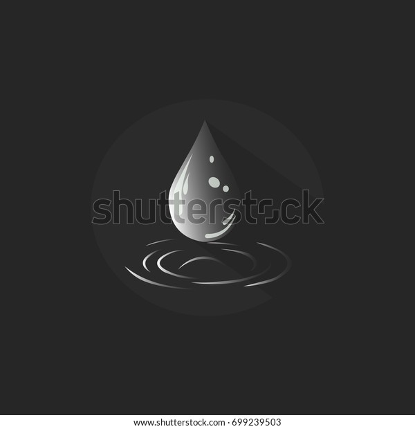 Water Drop Black Color Vector Illustration Stock Vector (Royalty Free ...