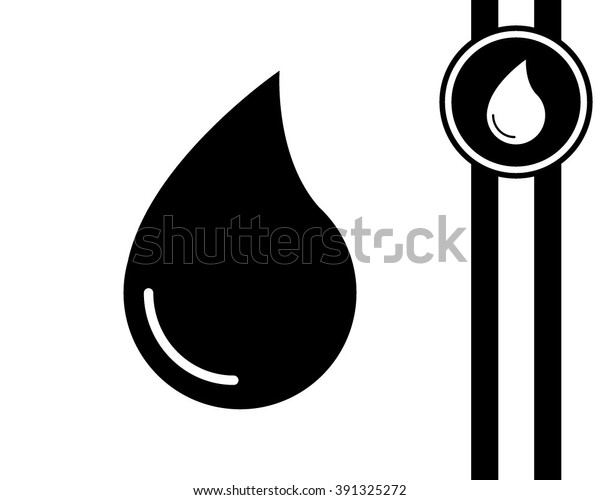 Water Drop Black White Vector Icon Stock Vector (Royalty Free) 391325272