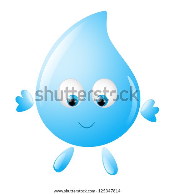 Water Drop Character Isolated On White Stock Vector (Royalty Free ...