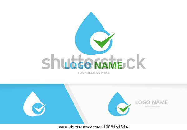 Water Drop Check Mark Logo Combination Stock Vector (Royalty Free ...