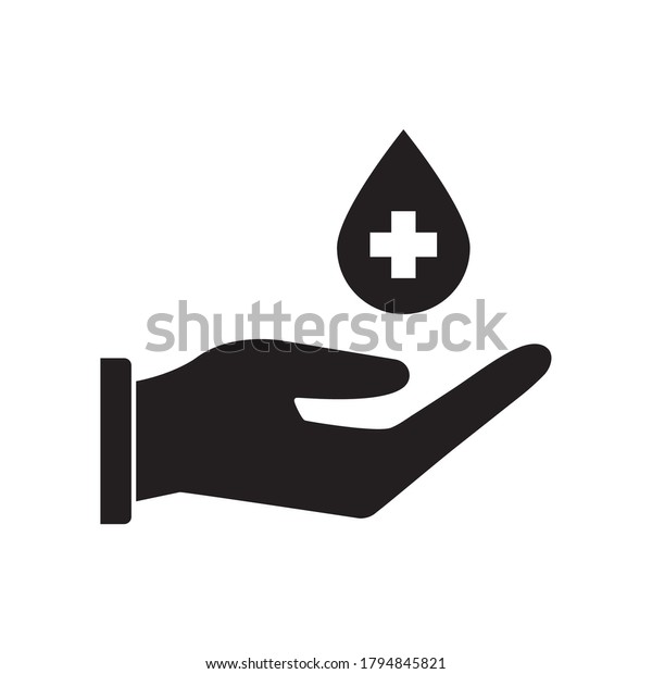 Water Drop Cross Over Hand Silhouette Stock Vector (Royalty Free ...