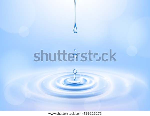 Water Drop Falling Making Droplet Splash Stock Vector (Royalty Free ...