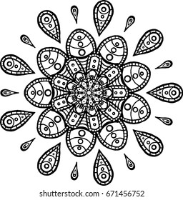 Water Drop Flower Mandala Stock Vector (Royalty Free) 671456752 ...