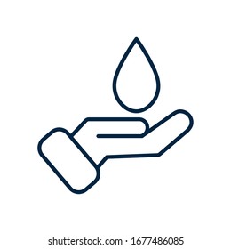 Water Drop Hand Icon Over White Stock Vector (Royalty Free) 1677486085 ...