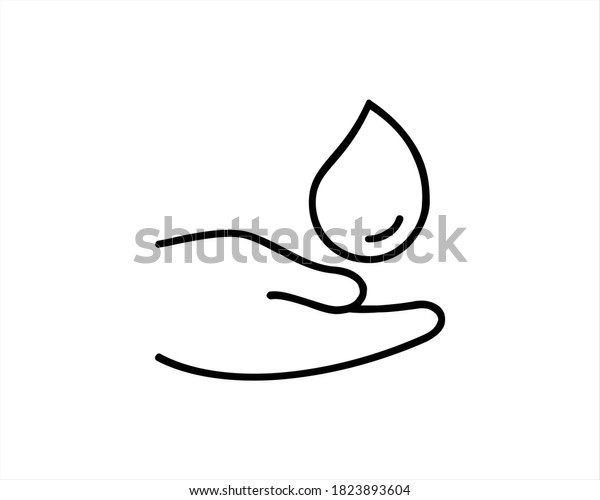 Water Drop Hand Icon Vector Illustration Stock Vector (Royalty Free ...
