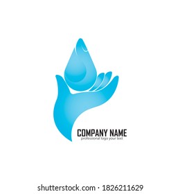 Water Drop Hand Logo Design Vector Stock Vector (Royalty Free ...