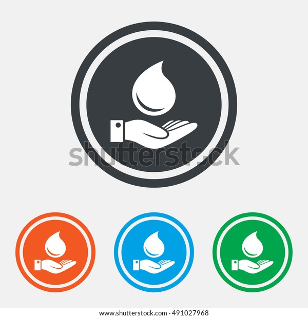 Water Drop Hand Sign Save Water Stock Vector (Royalty Free) 491027968 ...