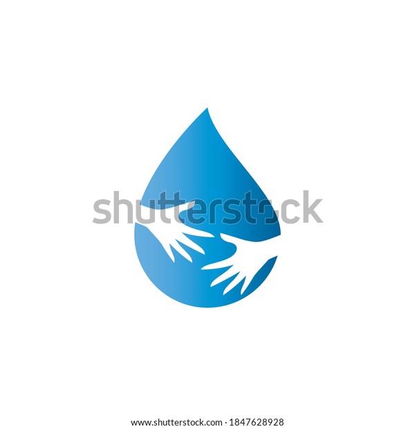 Water Drop Hands Logo Image Illustration Stock Vector (Royalty Free ...