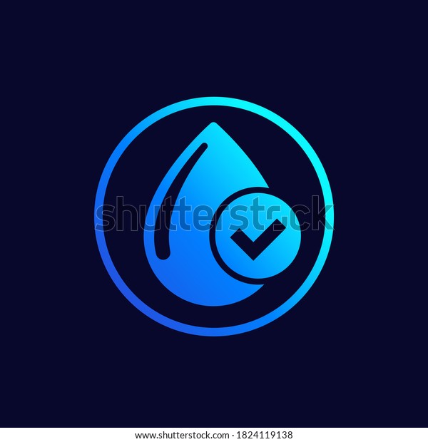 Water Drop Icon Check Mark Vector Stock Vector (Royalty Free ...