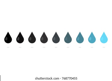 Water Drop Icon Set Black Clean Stock Vector (Royalty Free) 768770455 ...