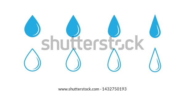 Water Drop Icon Set Waterdrop Symbols Stock Vector (Royalty Free ...