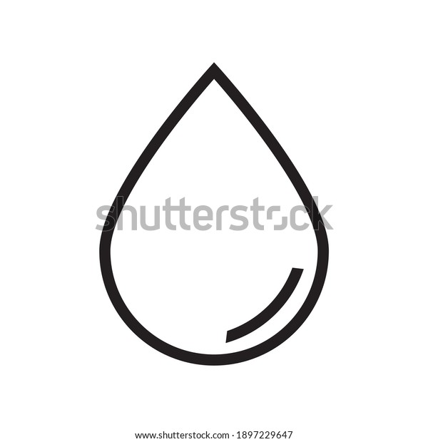 Water Drop Icon White Background Stock Vector (Royalty Free) 1897229647 ...