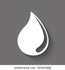 Water Drop Icon White Vector Illustration Stock Vector (Royalty Free ...