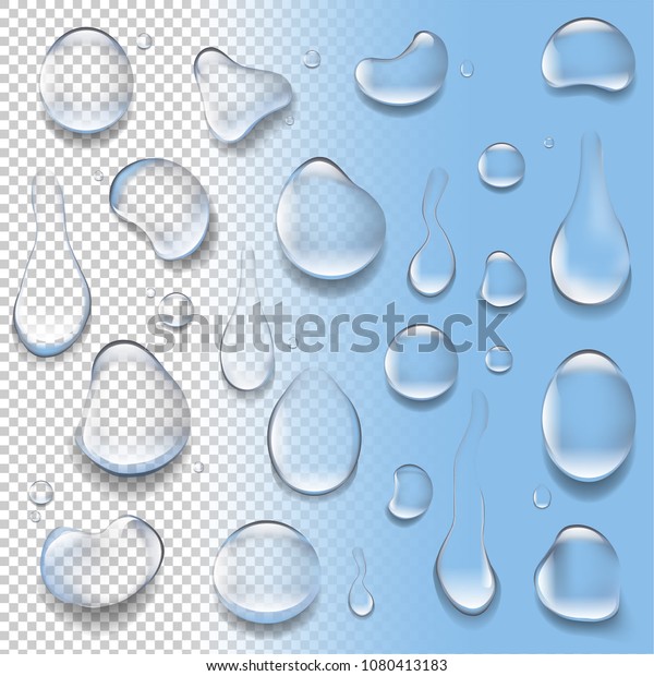 Water Drop Isolated Big Set Transparent Stock Vector (Royalty Free ...