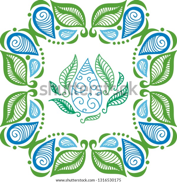 Water Drop Leaves Vector Illustration Stock Vector (Royalty Free ...