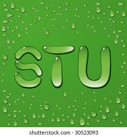 Water Drop Letters Isolated On Green Stock Vector (Royalty Free) 30523093