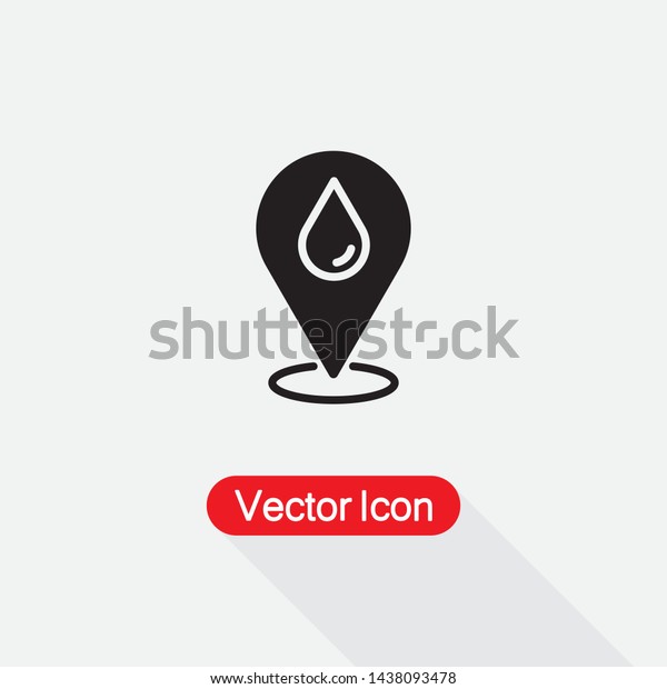 Water Drop Location Pin Icon Vector Stock Vector (Royalty Free) 1438093478