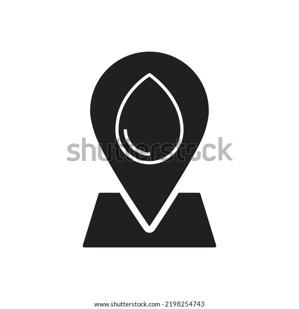 Water Drop Location Pin Icon Design Stock Vector (Royalty Free ...