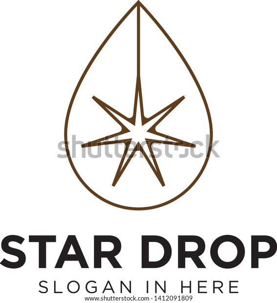 Water Drop Logo Star Icon Inside Stock Vector (Royalty Free) 1412091809 ...