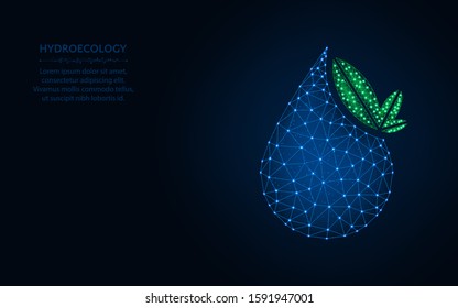 Water Drop Low Poly Design Ecology: vector de stock (libre de regalías ...