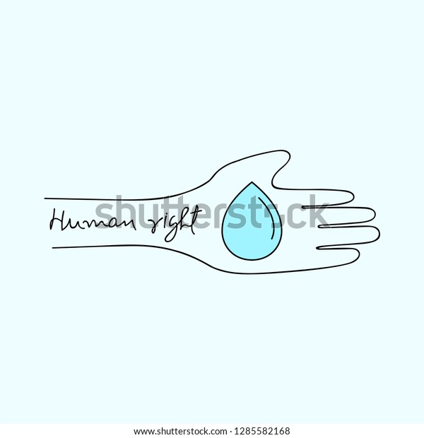 Water Drop On Hand Representing Human Stock Vector (Royalty Free ...