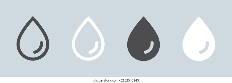 Water Drop Outline Solid Icon Water Stock Vector Royalty Free