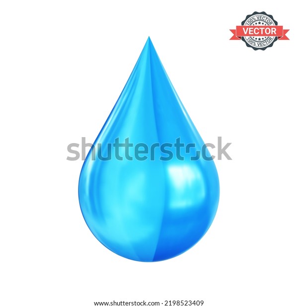 Water Drop Rain Drop Icon Realistic Stock Vector (Royalty Free ...