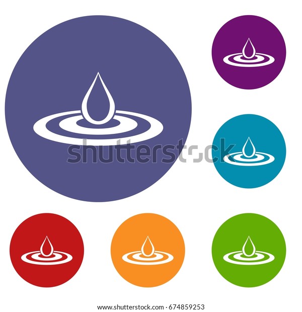 Water Drop Spill Icons Set Flat Stock Vector (Royalty Free) 674859253 ...