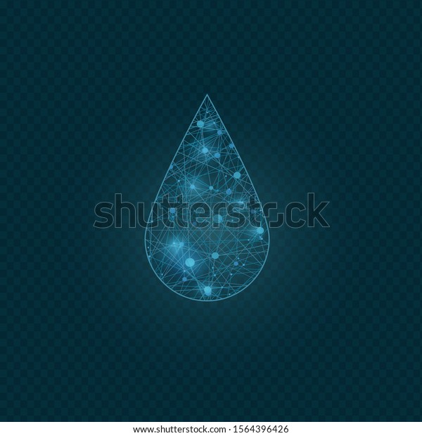 Water Drop Structure Illustration On Transparent Stock Vector (Royalty ...