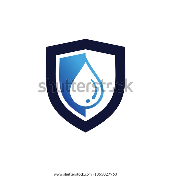 Water Droplet Shield Vector Logo Stock Vector (Royalty Free) 1855027963 ...