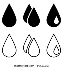 Drop Shape Icon Collection Simple Shape Stock Vector (Royalty Free ...