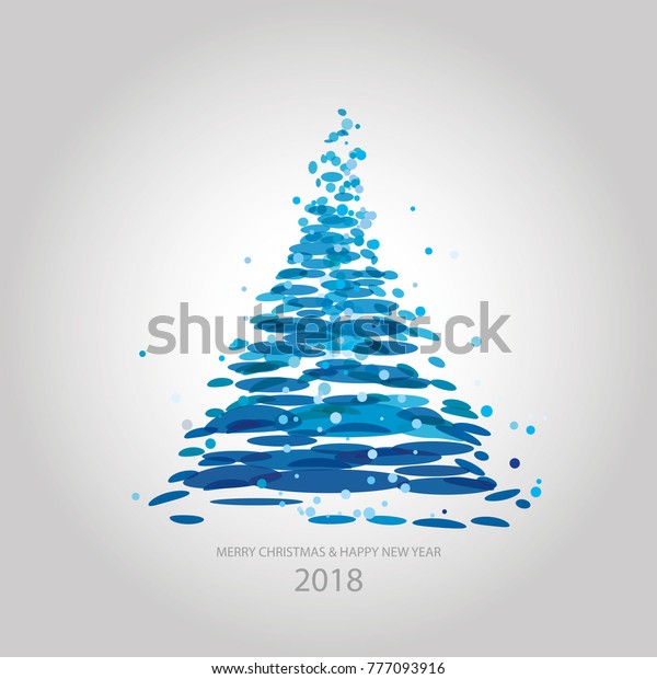Water Drops Christmas Tree Merry Christmas Stock Vector (Royalty Free ...