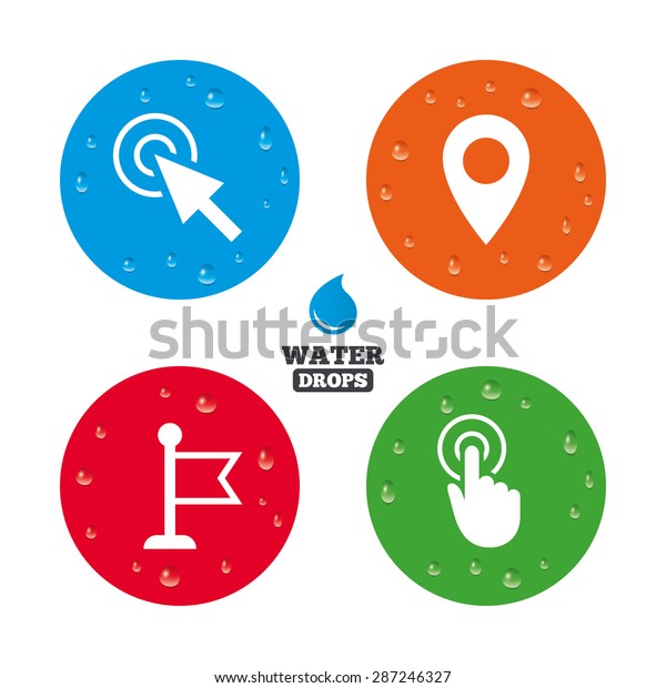Water Drops On Button Mouse Cursor Stock Vector (Royalty Free) 287246327